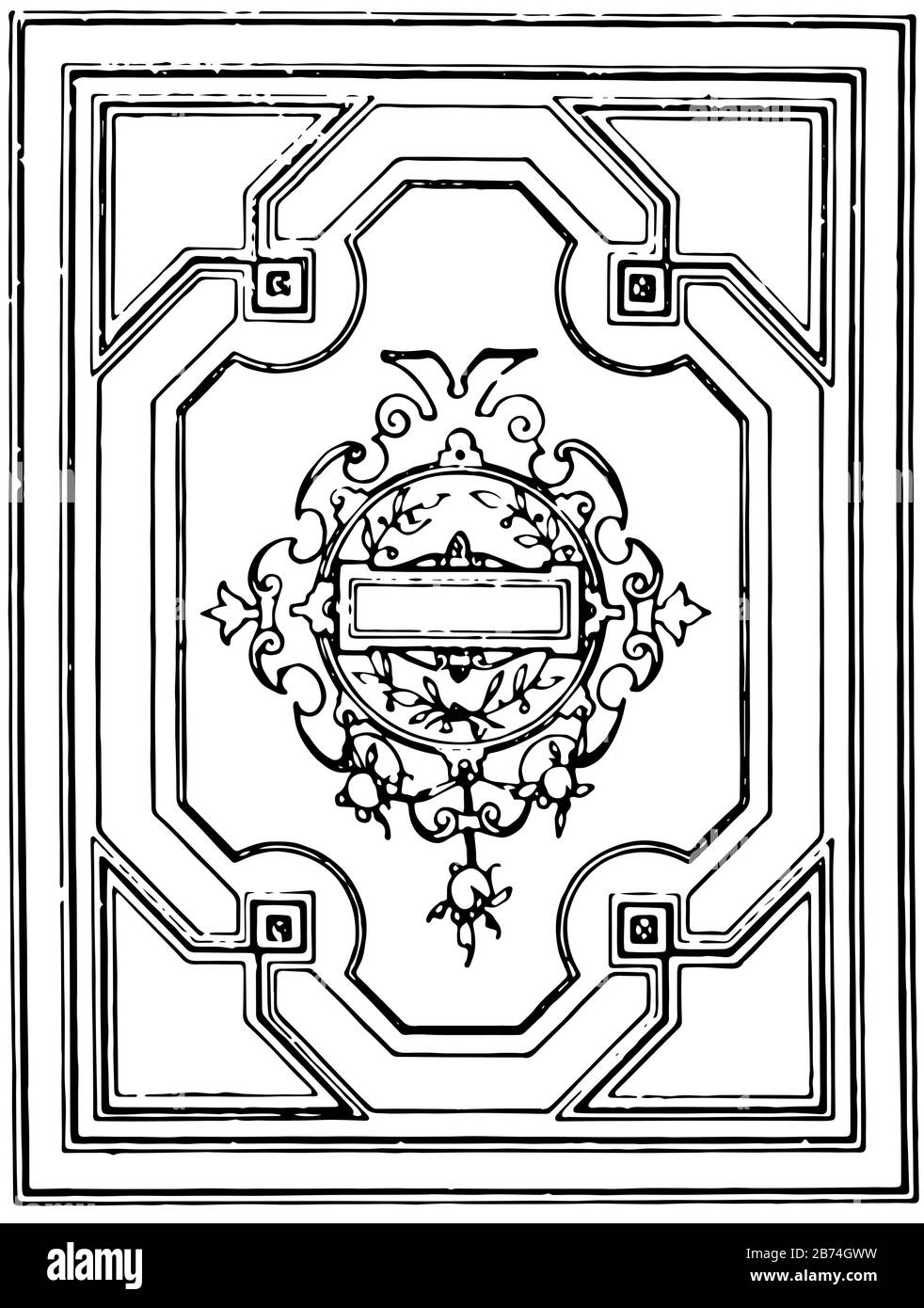 Geometric frame have traditional frame design, vintage line drawing or ...