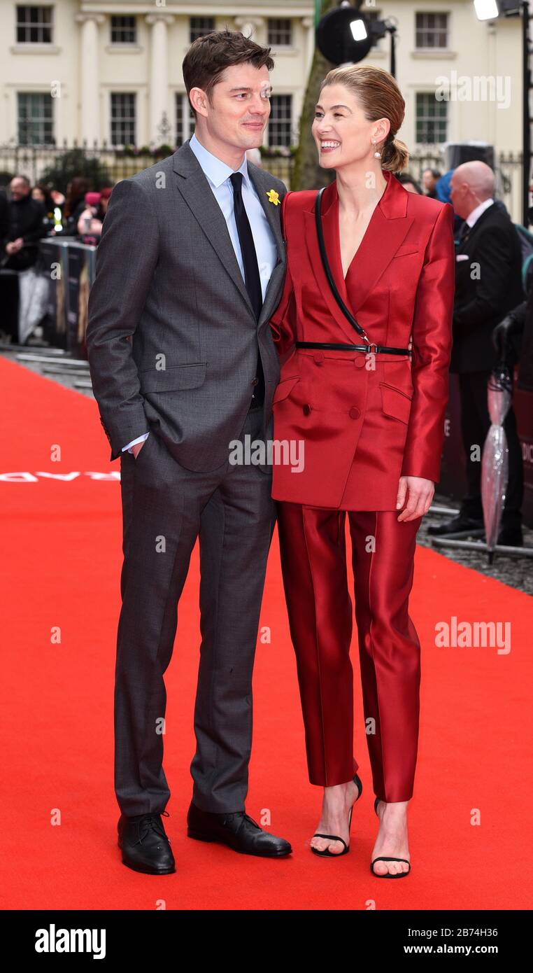 London, UK Sam Riley, Rosamund Pike at Radioactive UK Premiere held at ...