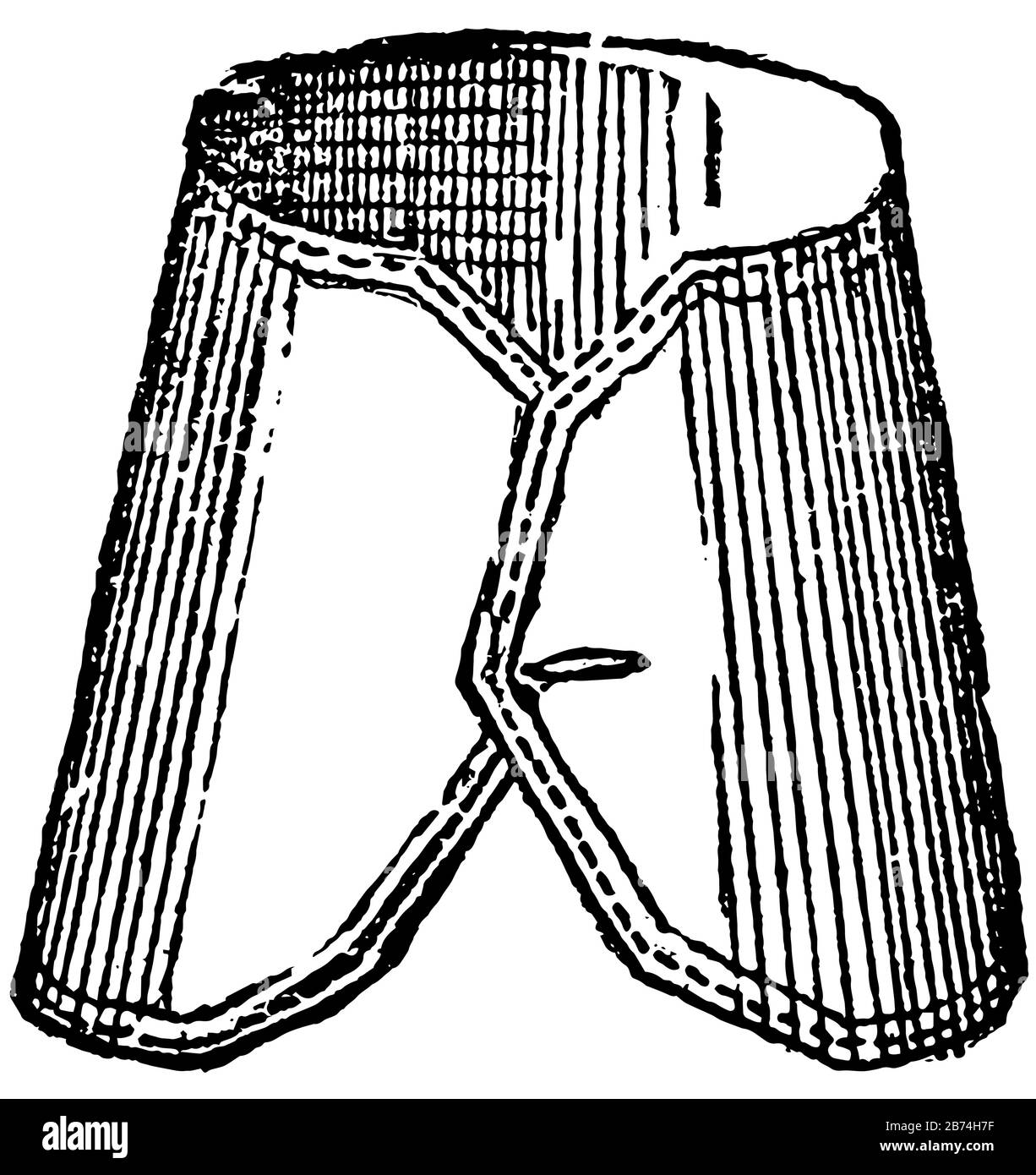 Cuff is a Part of a sleeve, vintage line drawing or engraving ...