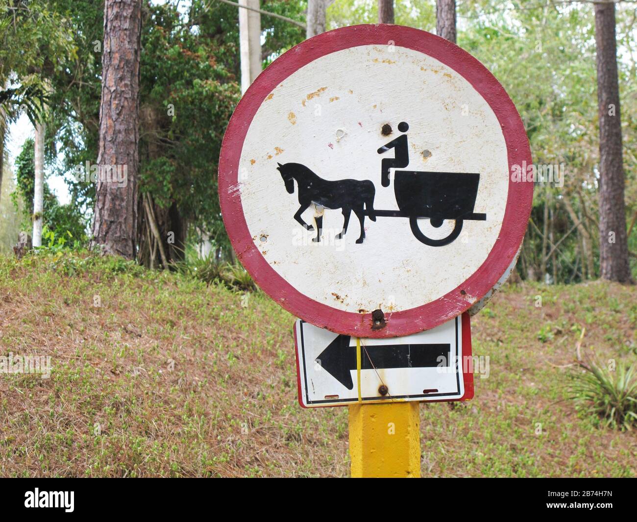 Cuban road sign for barrows Stock Photo - Alamy