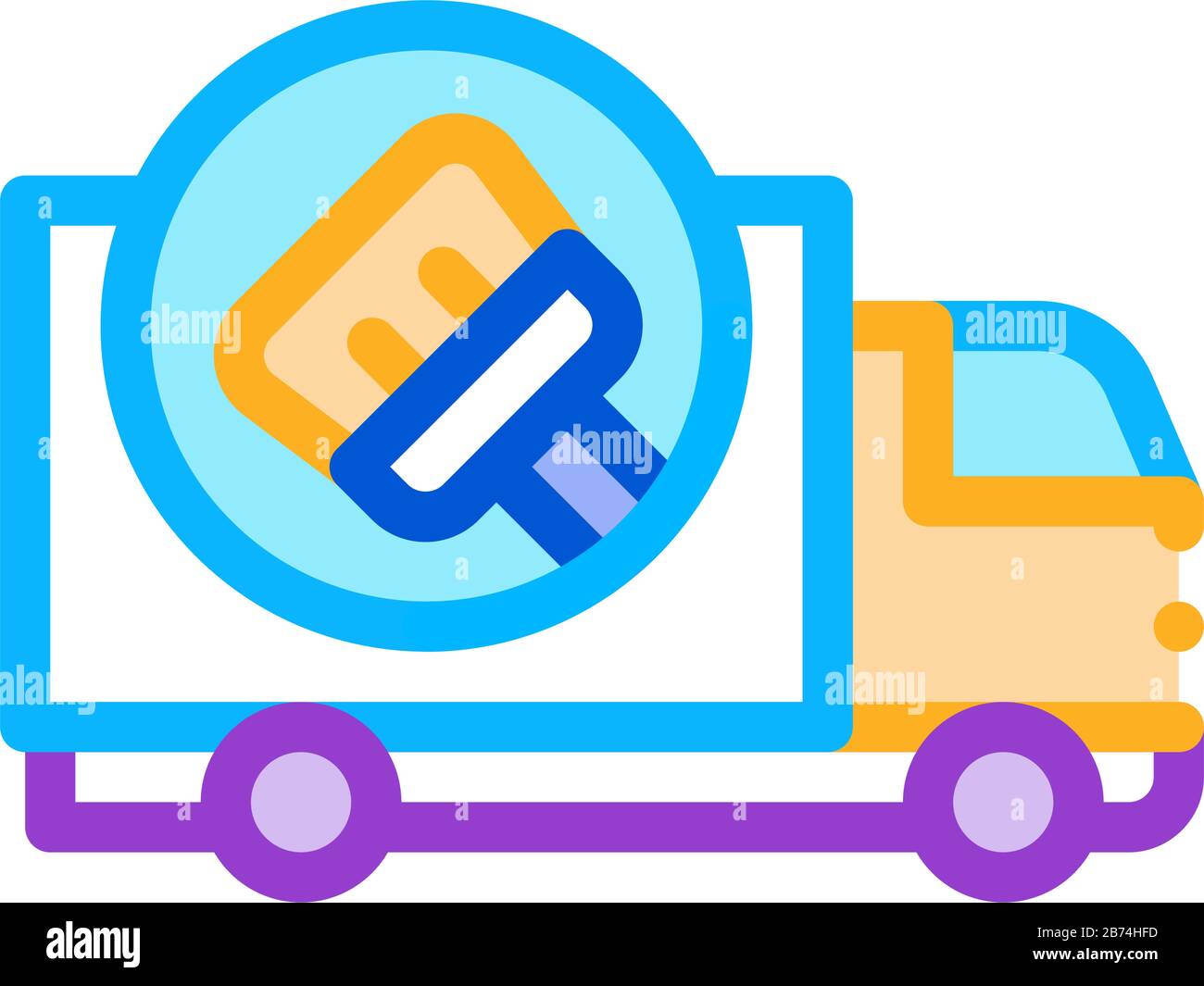 Cleaning Truck Icon Vector Outline Illustration Stock Vector Image ...