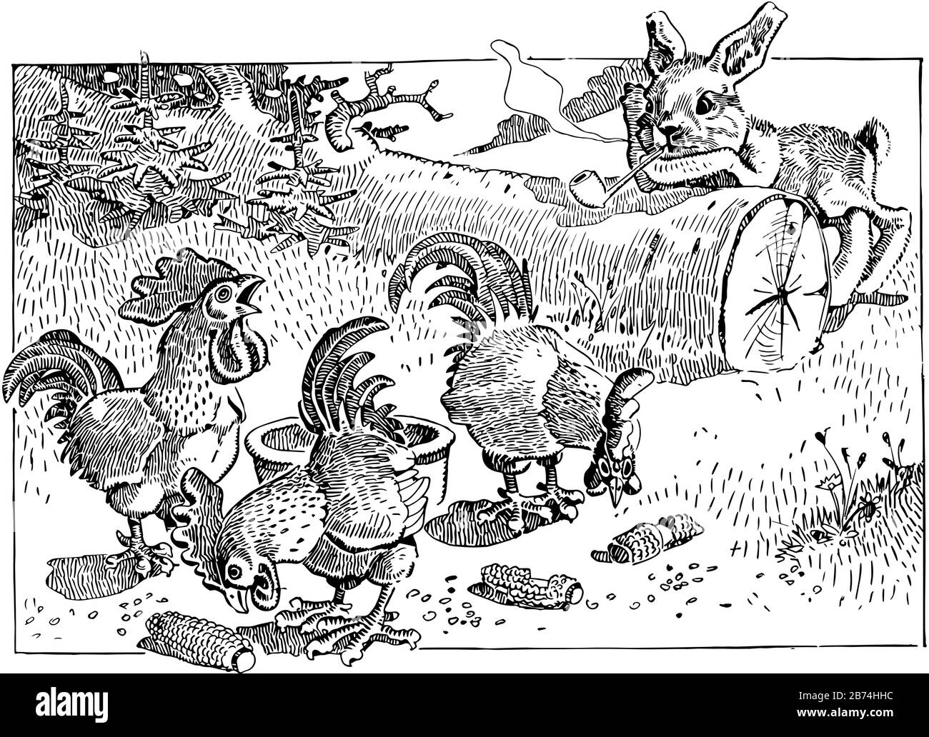 Bunny with Pipe, this scene shows Bunny smoking his pipe and watching ...