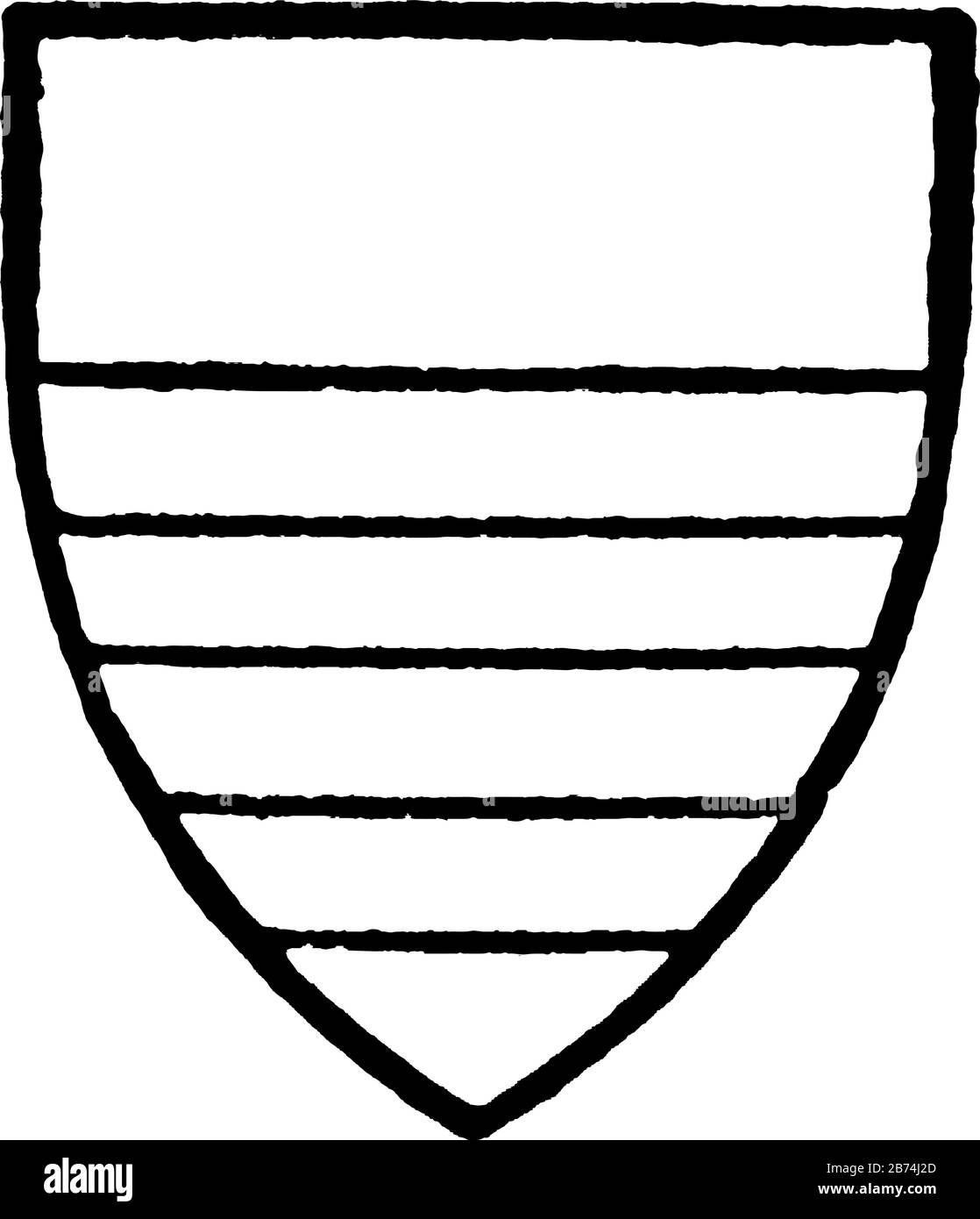 Wake bore Gold two bars gules, vintage line drawing or engraving ...