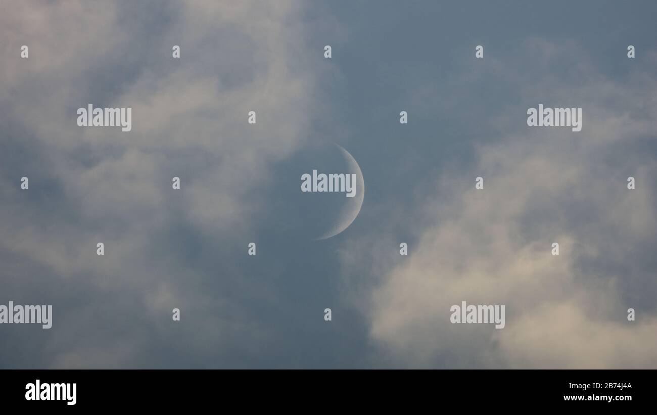 Waxing Crescent Moon Stock Photo - Alamy
