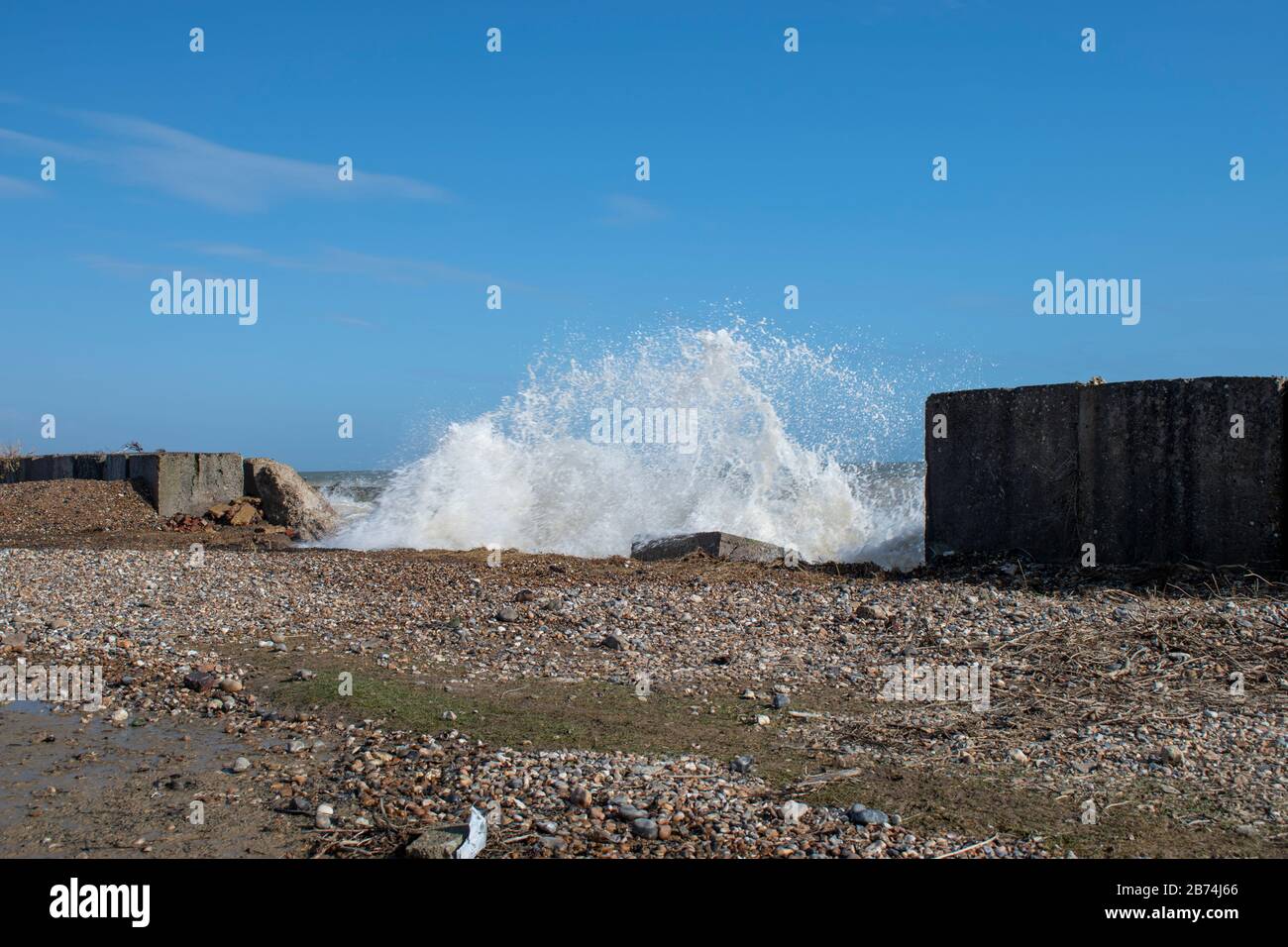 Climping Beach, West Sussex Recent storm damage caused a large gap in ...