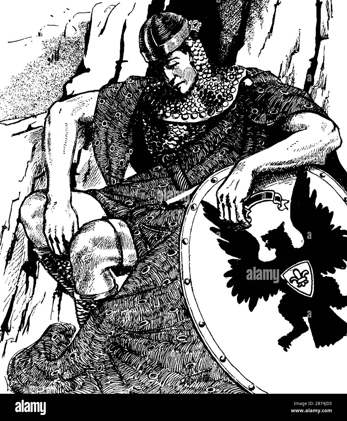 Eagle on a shield Cut Out Stock Images & Pictures - Alamy