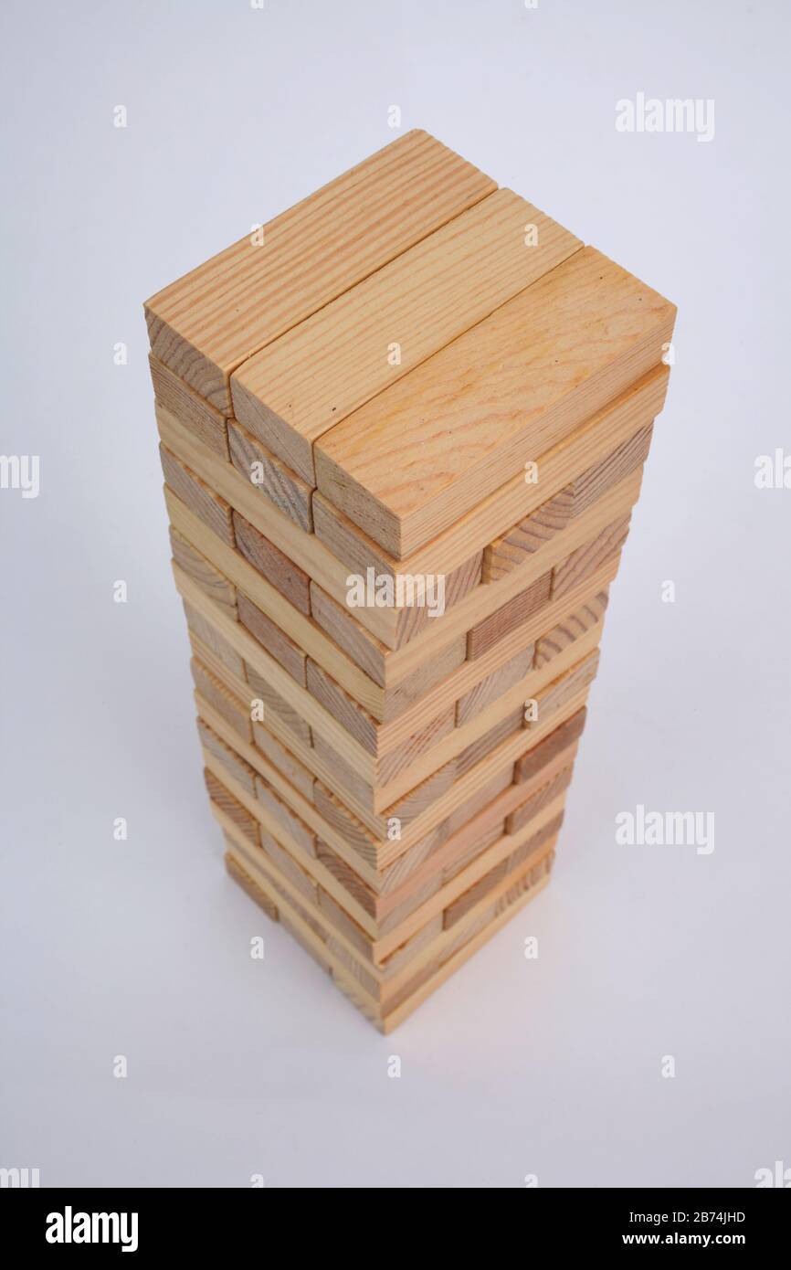 Blocks wooden tower hi-res stock photography and images - Alamy