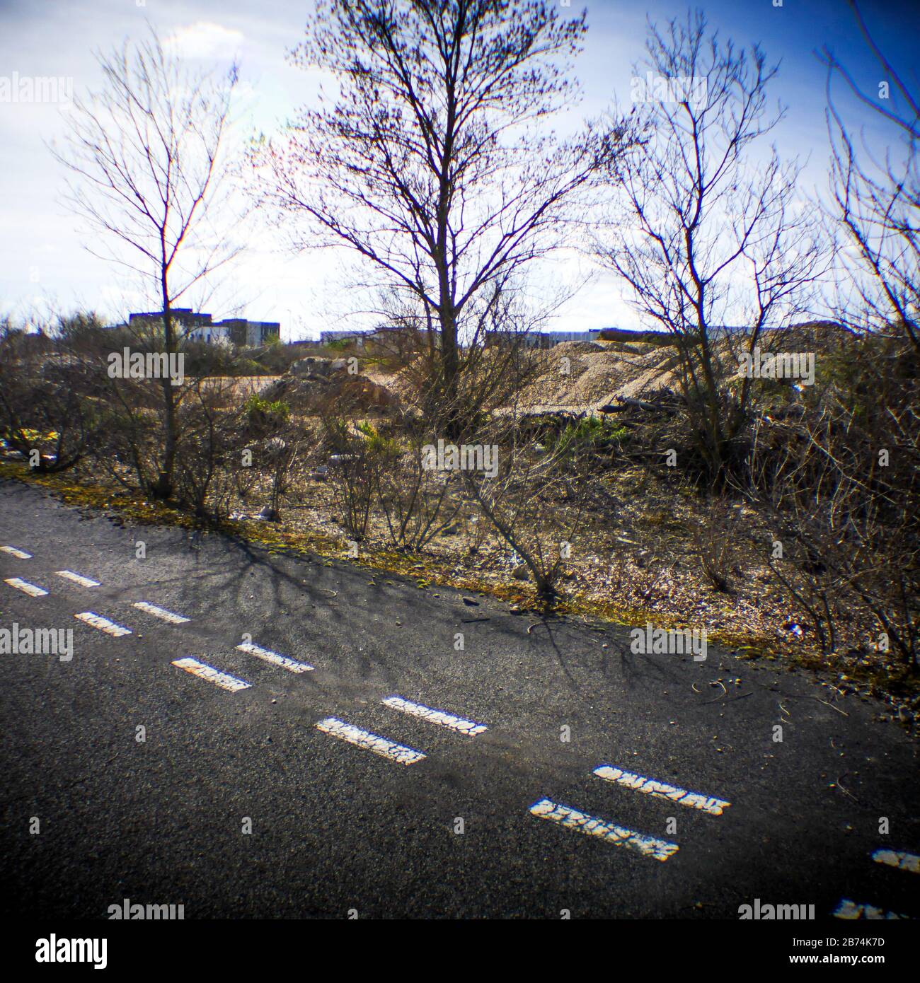 Disused road section, digitally altered picture, Saint-Priest, France ...