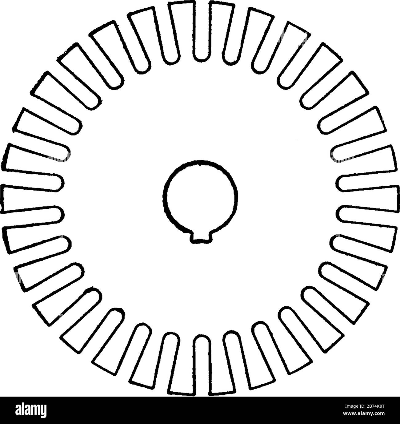 This illustration represents function of Solid core disk, vintage line ...
