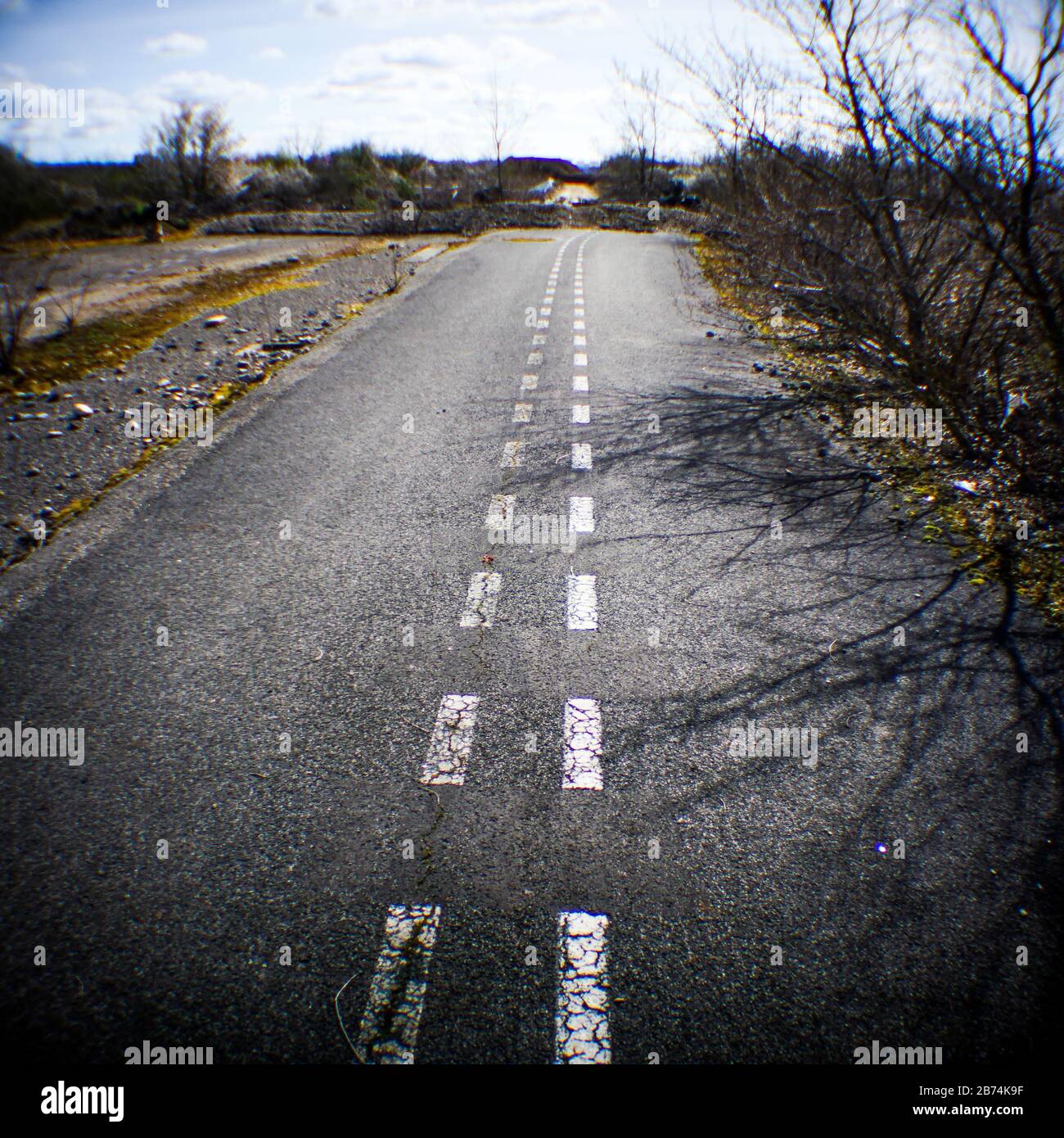 Disused road section, digitally altered picture, Saint-Priest, France ...