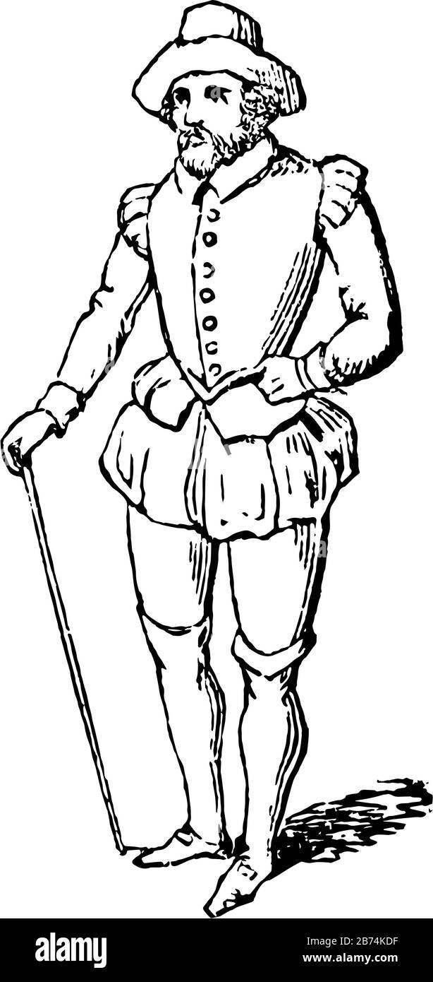 Doublet are sleeves were sometimes separate, vintage line drawing or ...