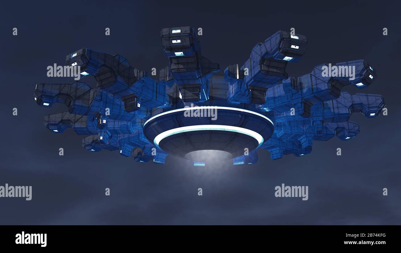 3d render. Unidentified flying object Stock Photo - Alamy