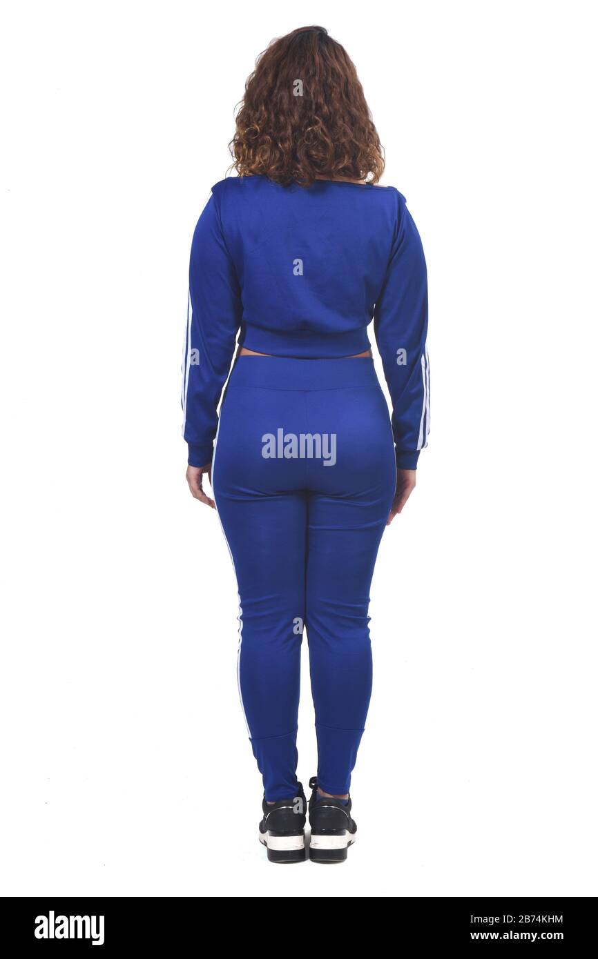 back view of a woman in white background Stock Photo - Alamy