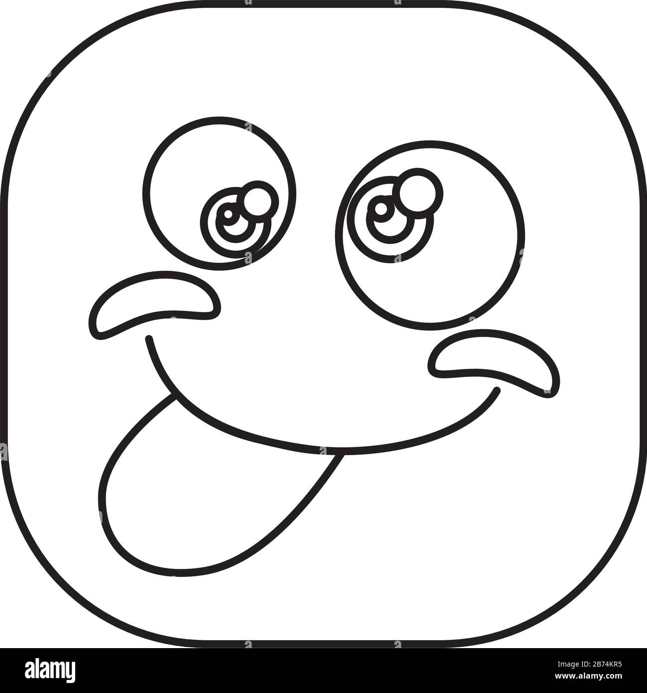 funny square emoticon crazy isolated icon Stock Vector Image & Art - Alamy