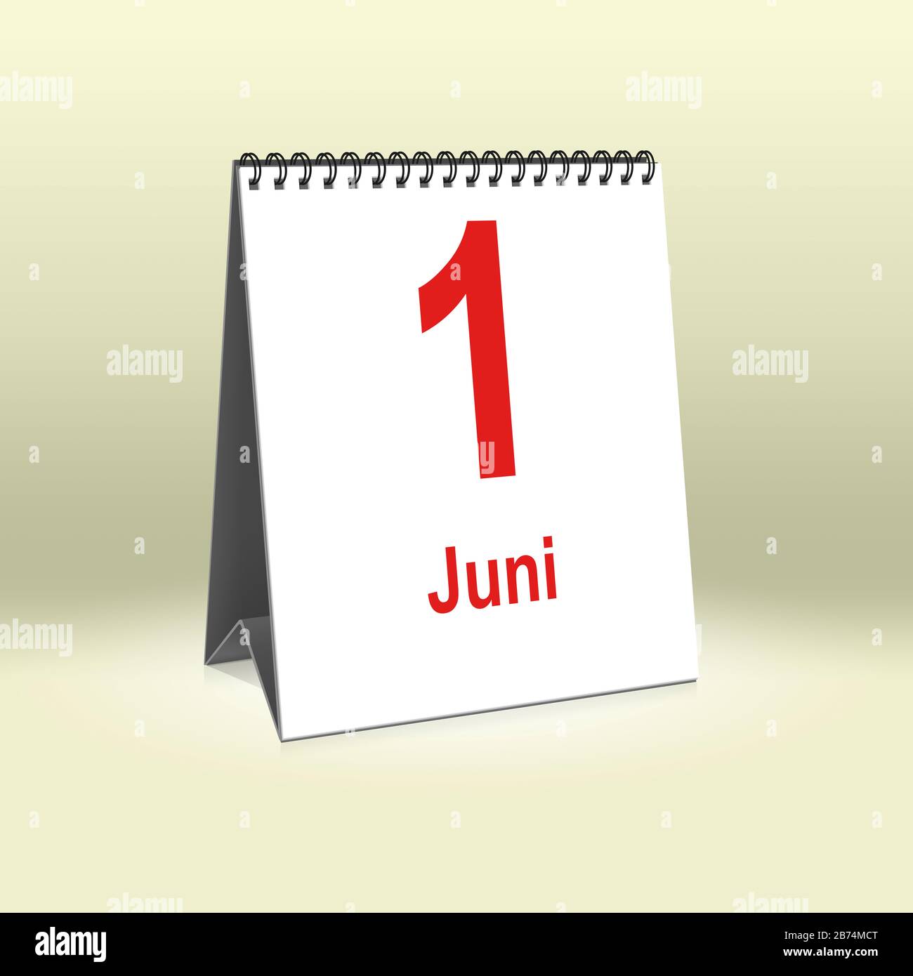 A calendar in German language shows June 1st | Ein Kalender für den ...