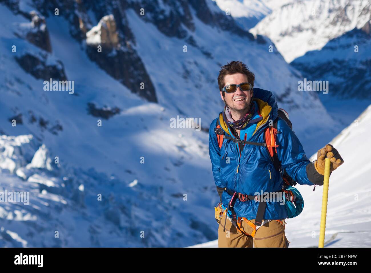 Man in blue jacket hi-res stock photography and images - Alamy