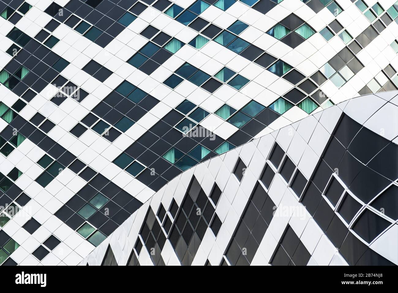 Wall of a modern building with beautiful geometric patterns Stock Photo ...