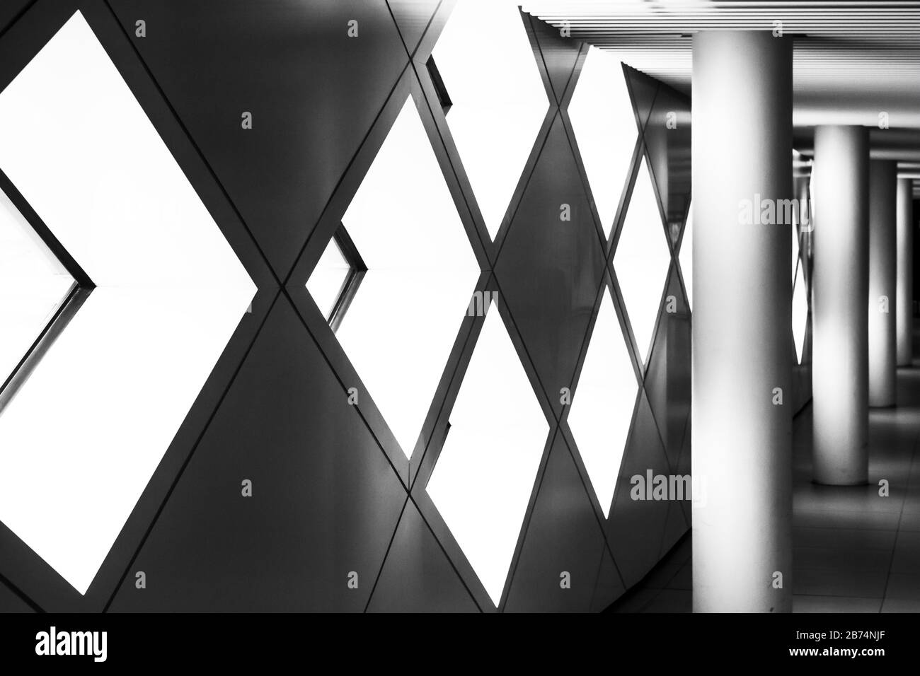 Wall of a modern building with beautiful geometric patterns Stock Photo ...