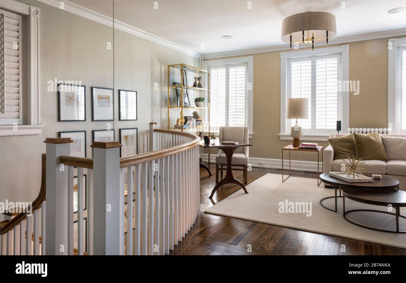 Contemporary den, with large sofa Stock Photo - Alamy