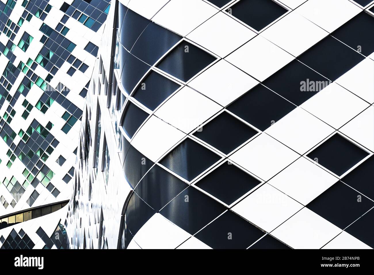 Wall of a modern building with beautiful geometric patterns Stock Photo ...