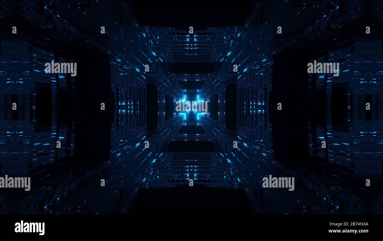 Cosmic environment with blue neon laser lights - perfect for a digital ...
