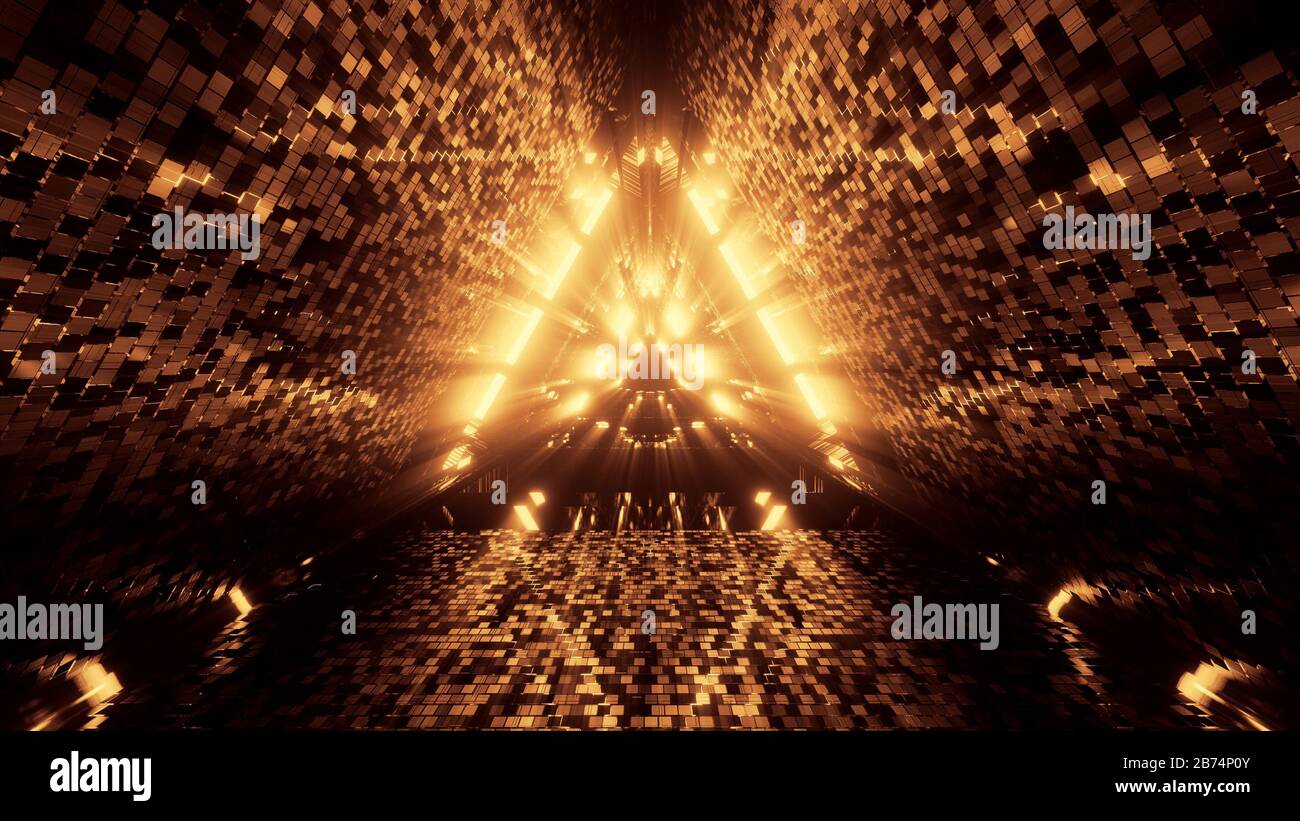 Cosmic environment with golden neon laser lights - perfect for a ...