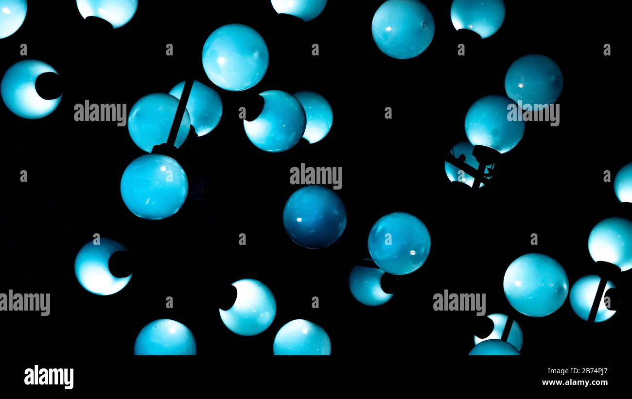 Spherical blue light fixture Stock Photo - Alamy