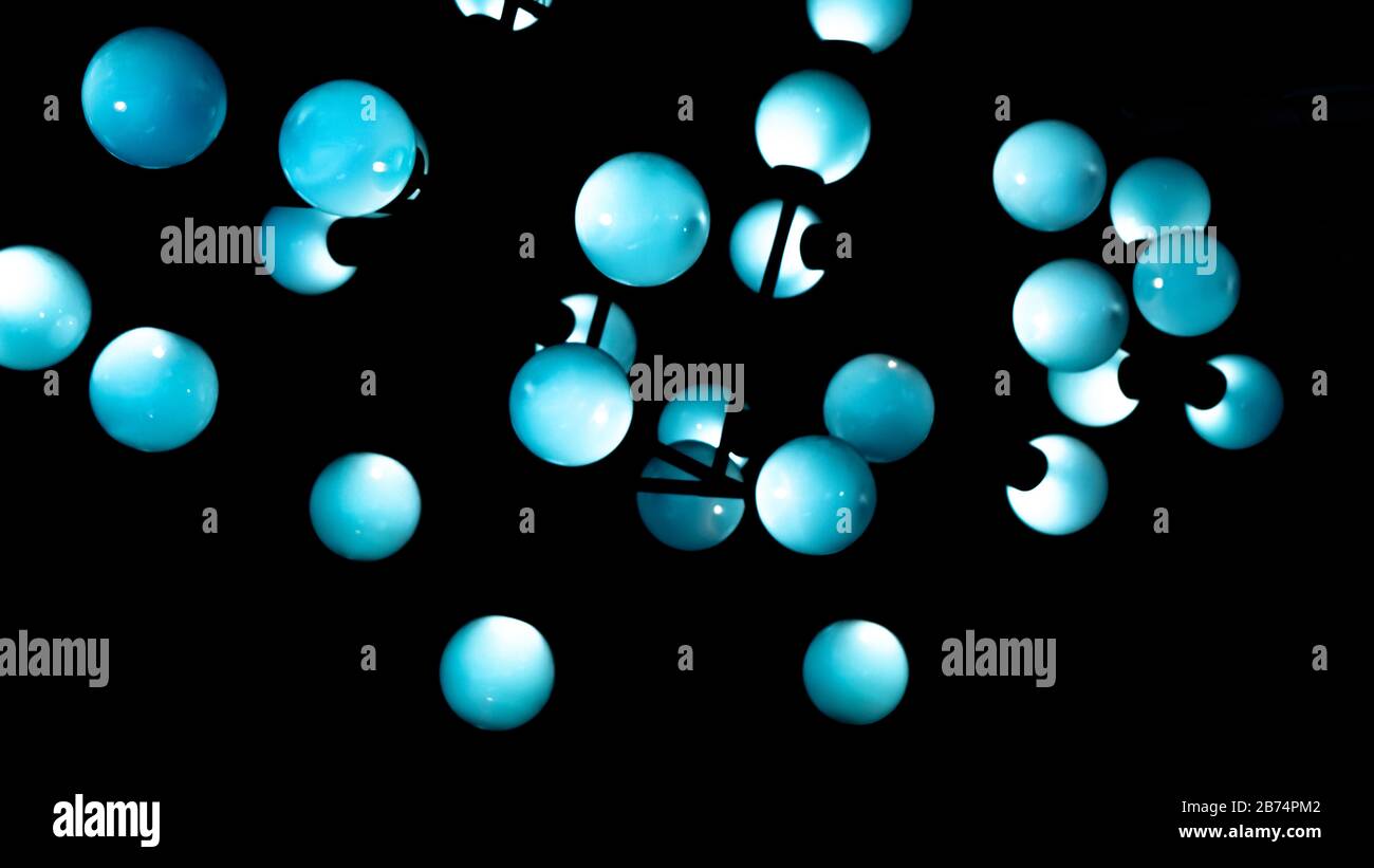 Spherical blue light fixture Stock Photo - Alamy