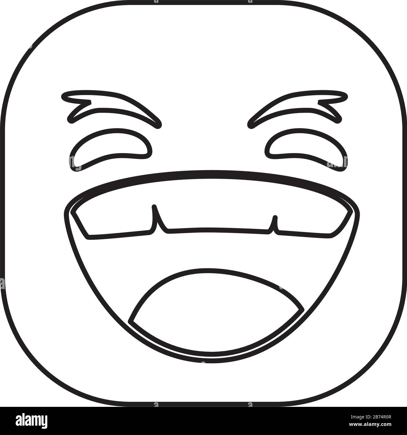 funny square emoticon smiling isolated icon Stock Vector Image & Art ...