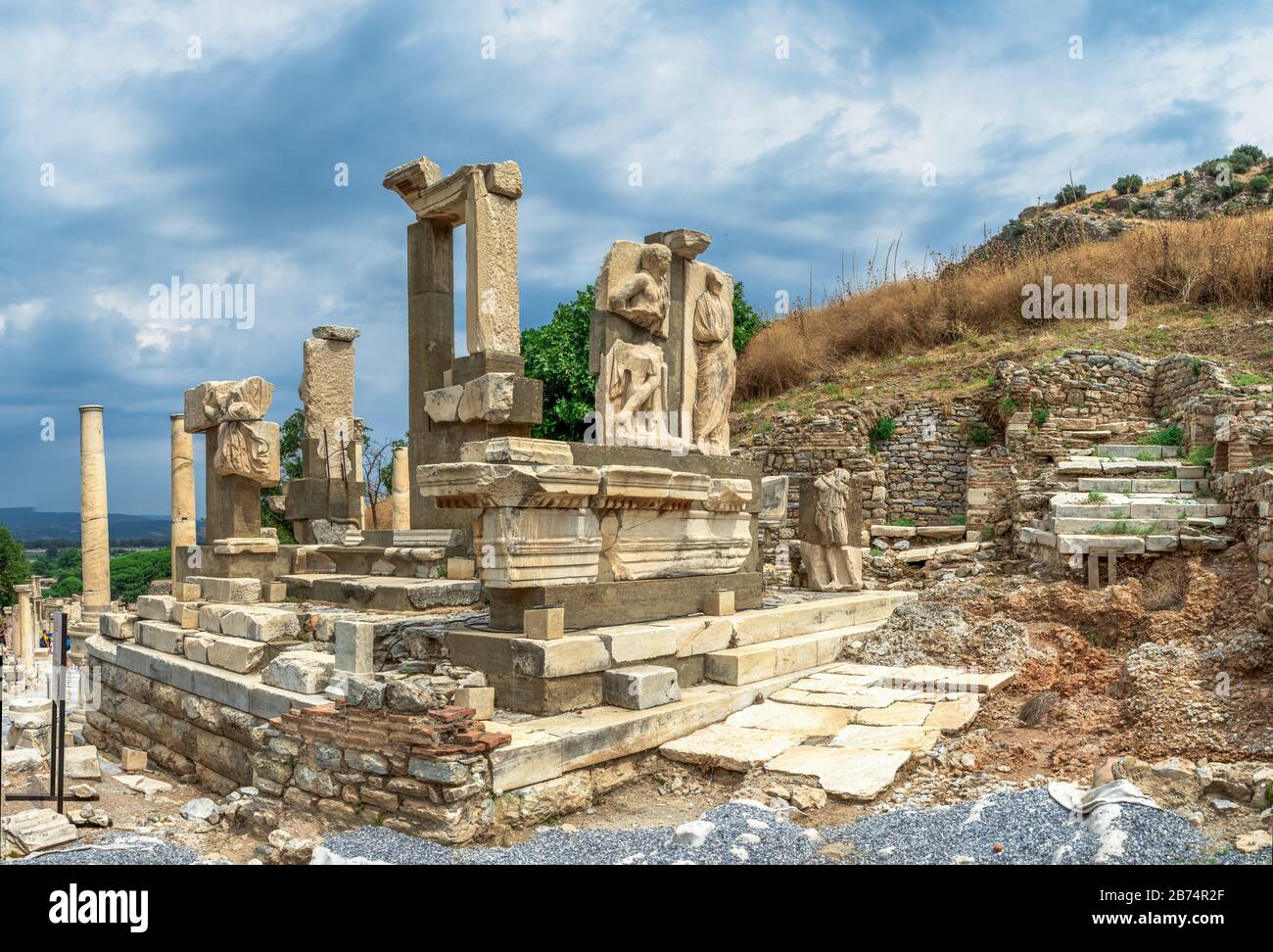 The Ruins of The Polyphemus statues of Pollio Fountain in antique ...