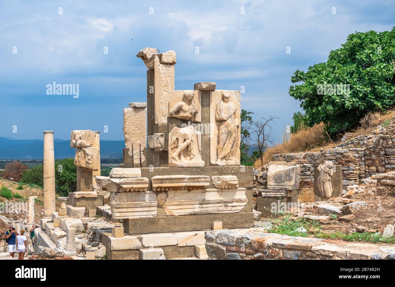 Ephesus, Turkey – 07.17.2019. The Ruins of The Polyphemus statues of ...