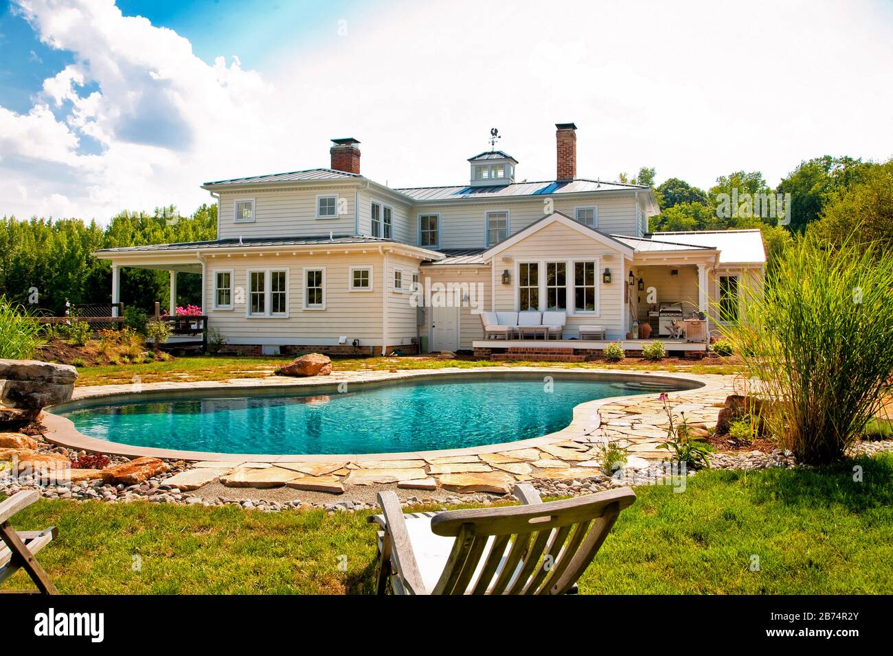 POOL -American country styled farmhouse, whole house tour feature Stock ...