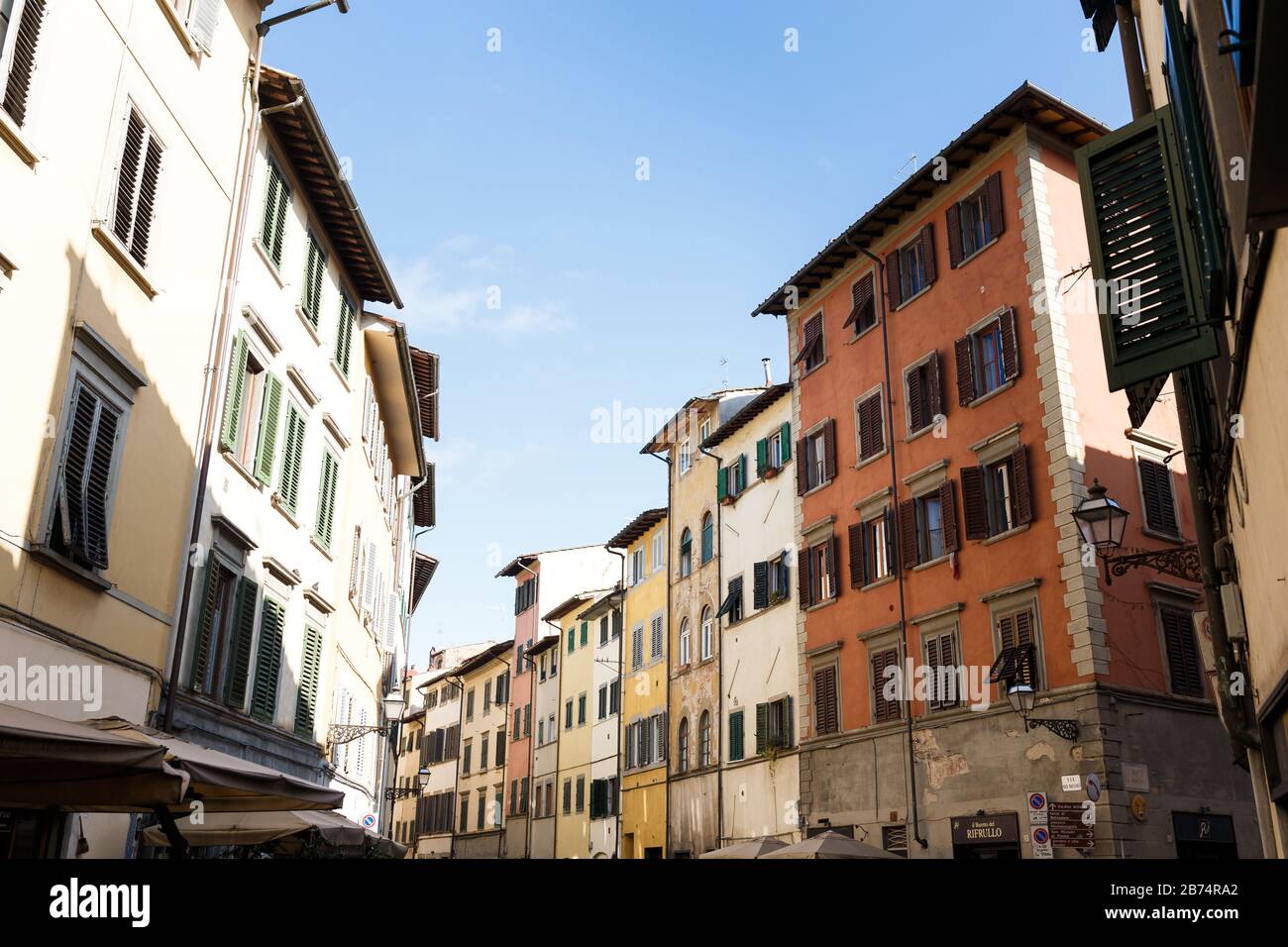 streets with colored old houses Stock Photo - Alamy