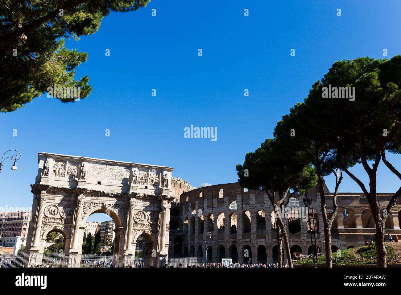 view of the Arc de Triomphe and the Colosseum Stock Photo - Alamy