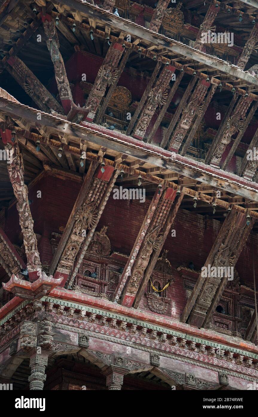 Amazing example of the woodworking craft in Kathmandu Stock Photo - Alamy