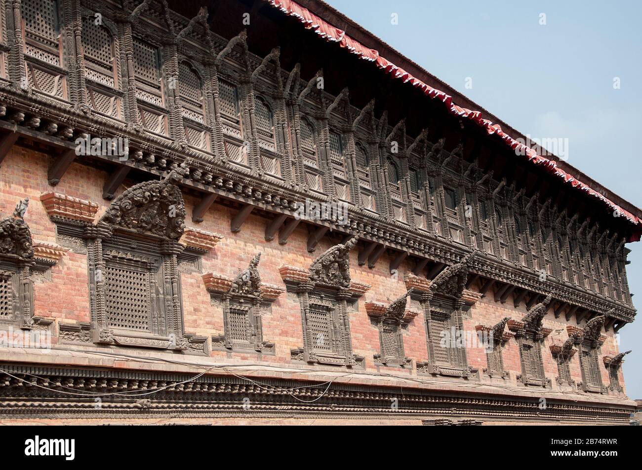 Kathmandu, Nepal February 25, 2018 Amazing example of the woodworking ...