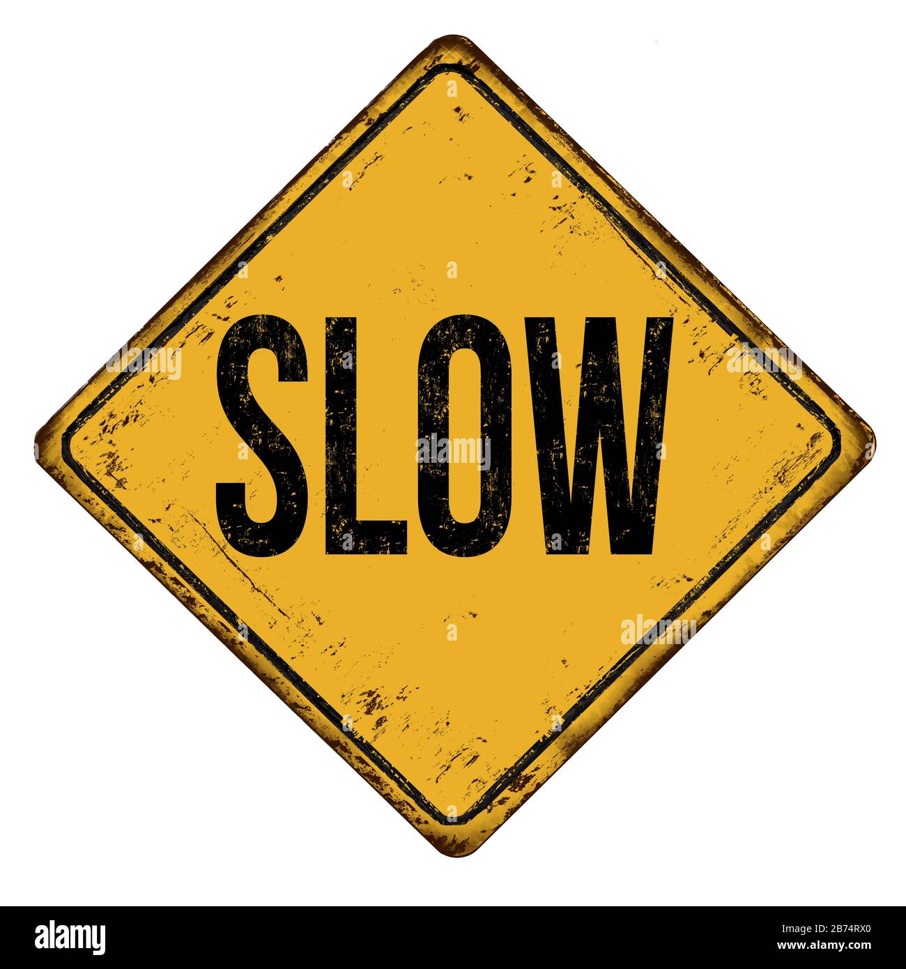 Slow warning sign Cut Out Stock Images & Pictures - Alamy