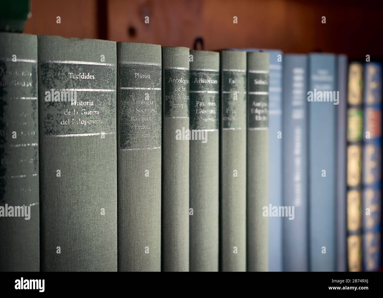 Philosophy books on the shelf Stock Photo - Alamy