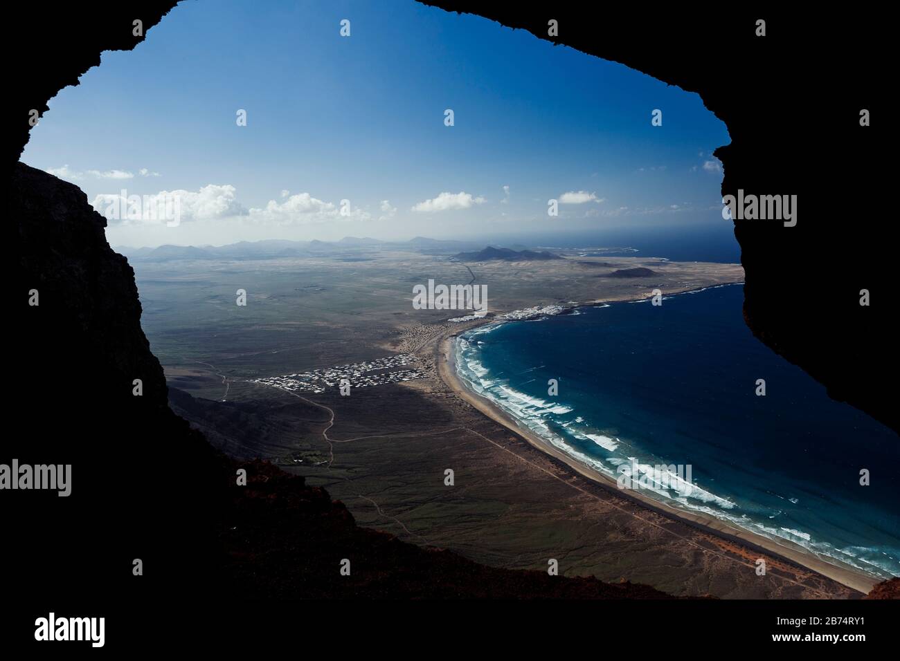 Aerial lanzarote famara beach hi-res stock photography and images - Alamy