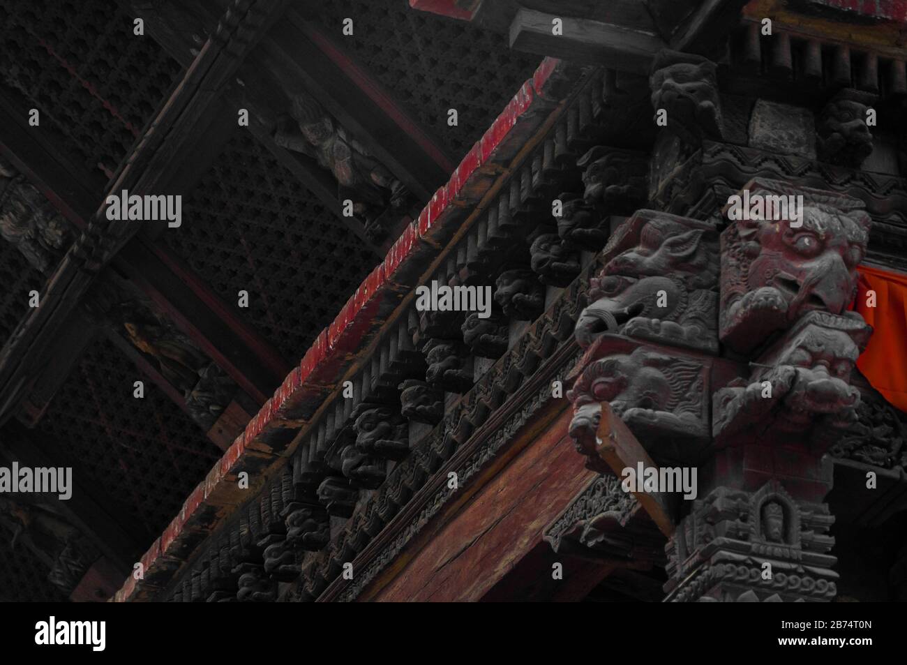 Amazing example of the woodworking craft in Kathmandu Stock Photo - Alamy