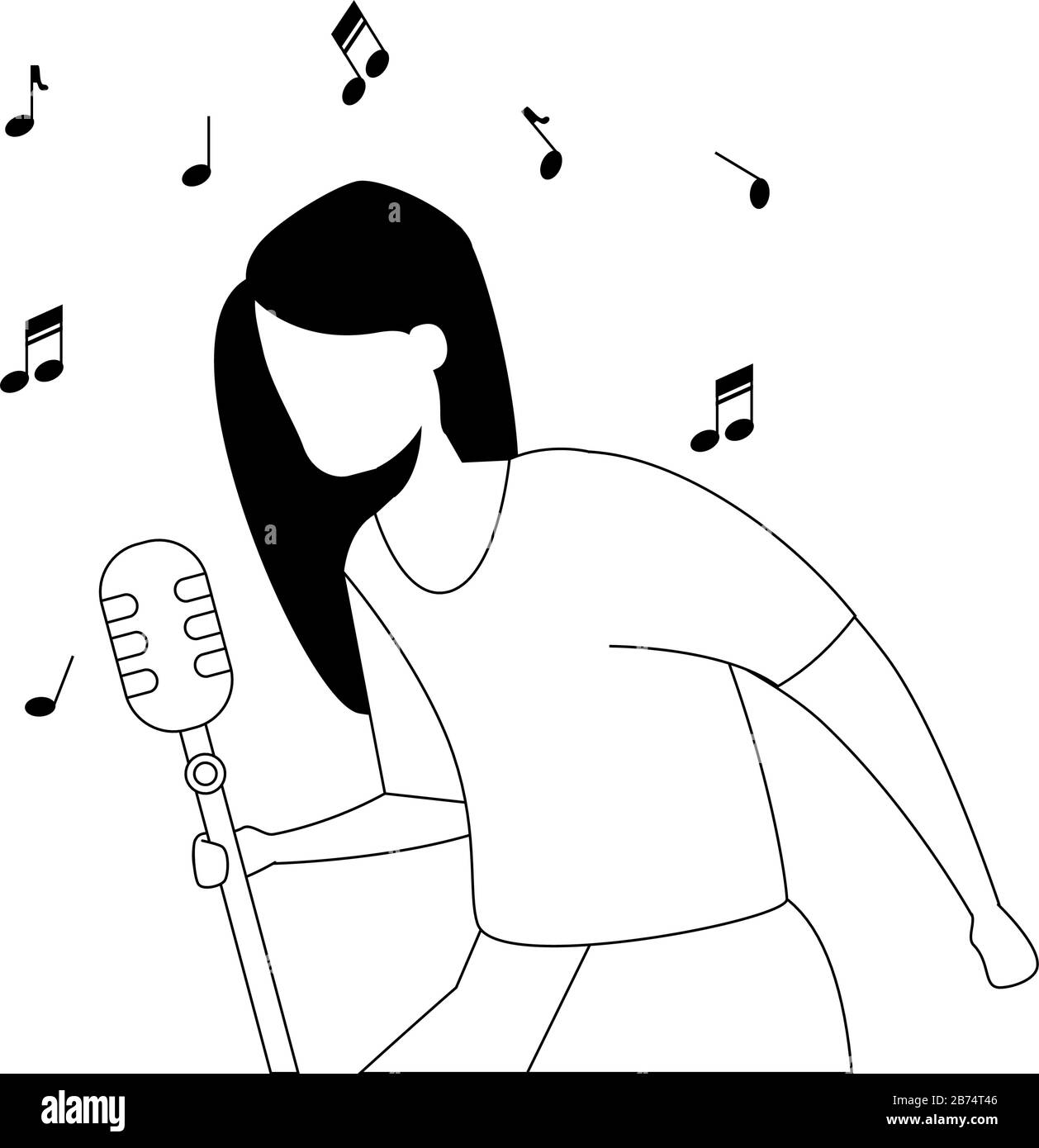 Beautiful woman singing Stock Vector Images - Alamy