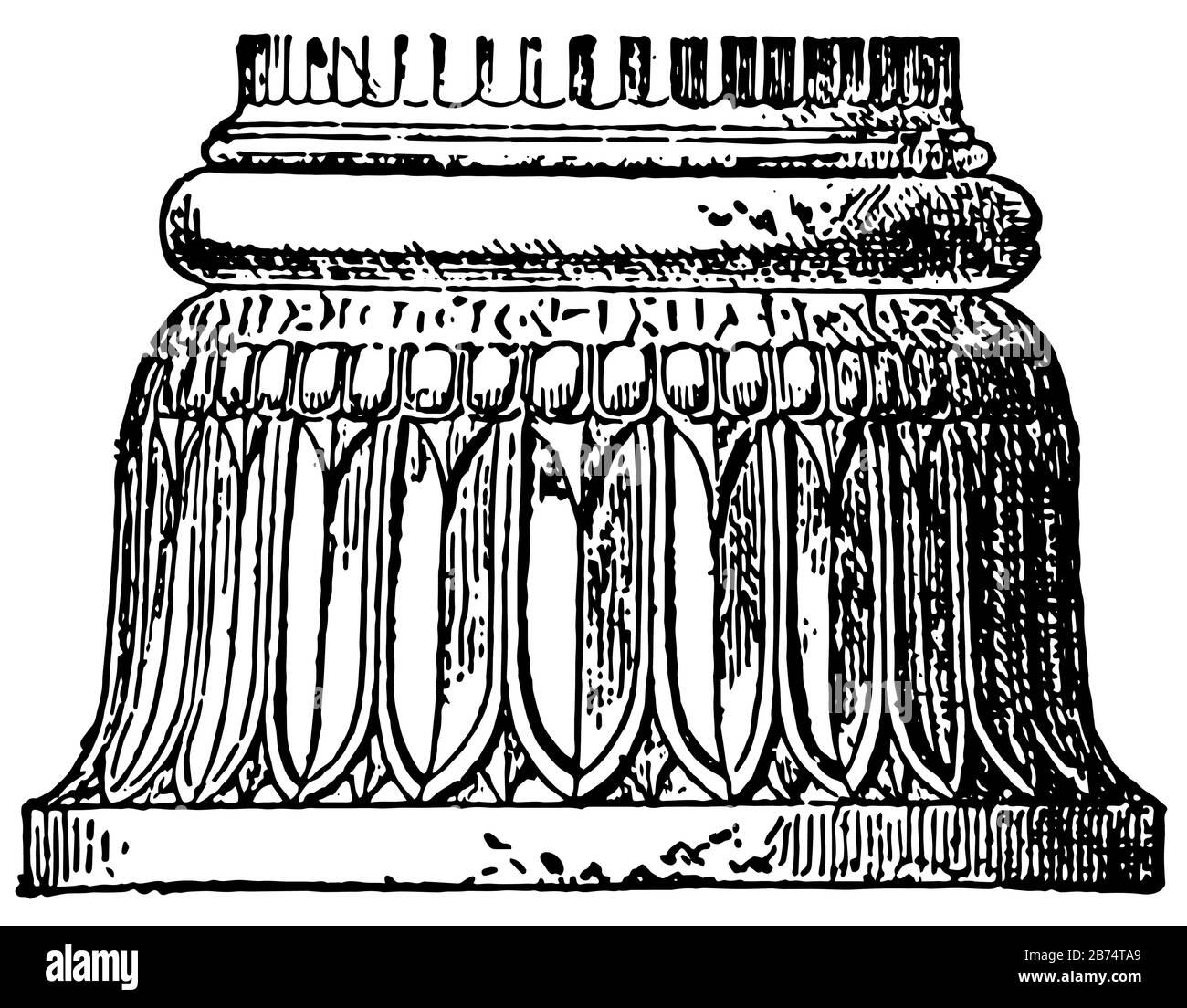Persian Architecture are Column base at Persepolis, vintage line ...