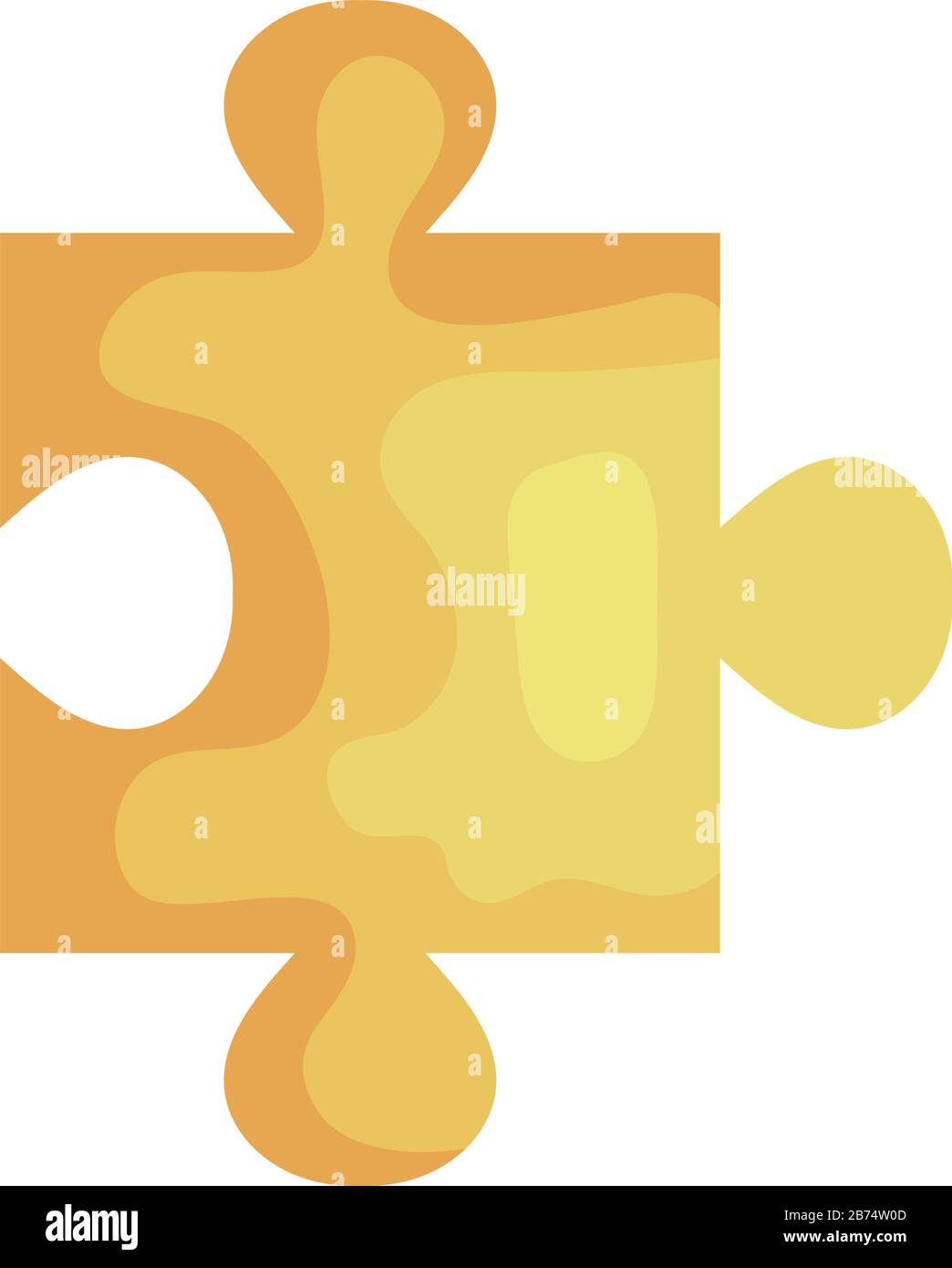 puzzle piece yellow color isolated icon Stock Vector Image & Art - Alamy