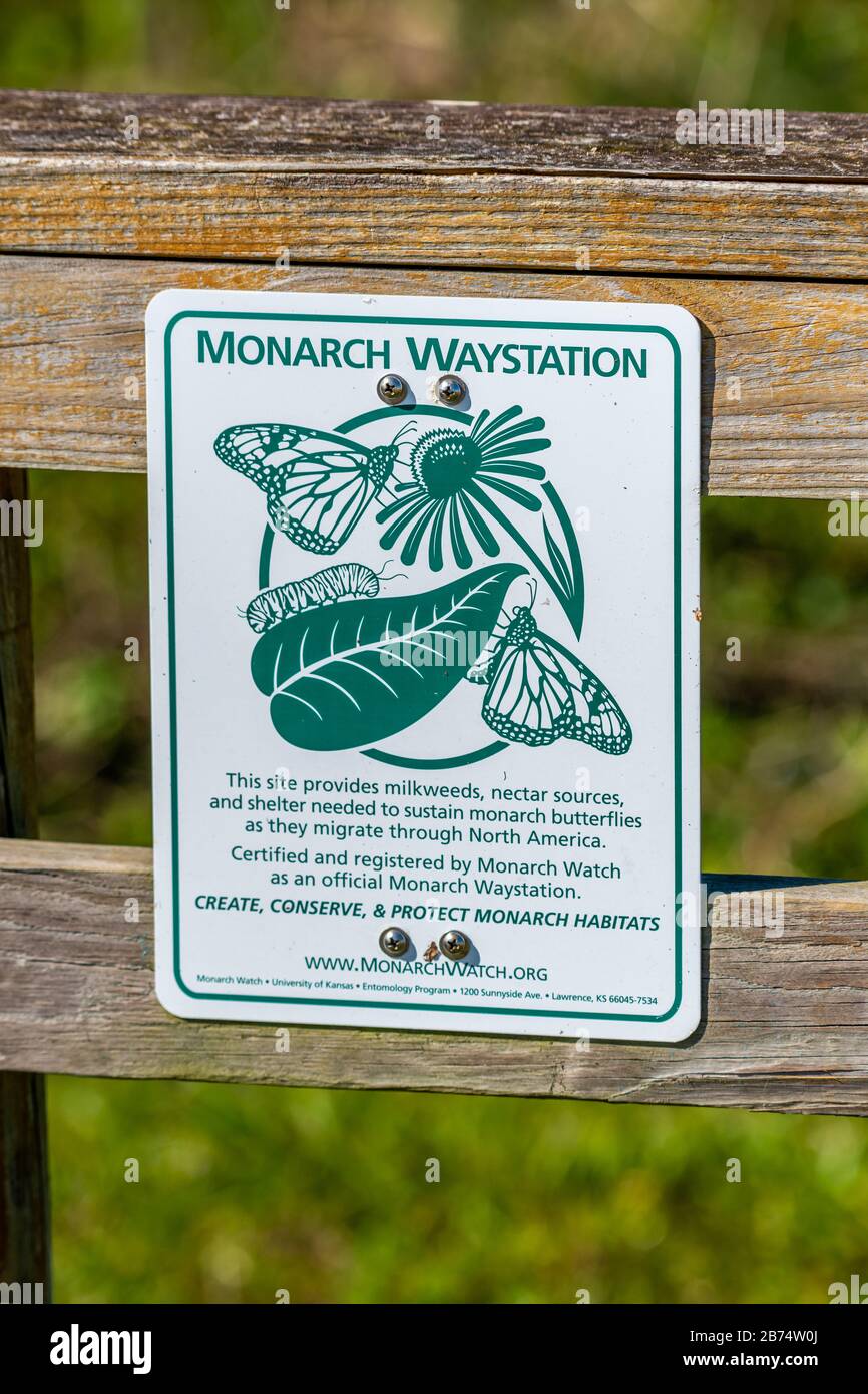 Monarch Butterfly Waystation Sign High Resolution Stock Photography and ...