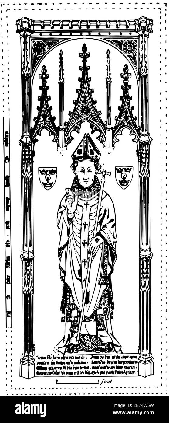 Brass monument is a Thomas Cranley Archbishop of Dublin statue, vintage ...