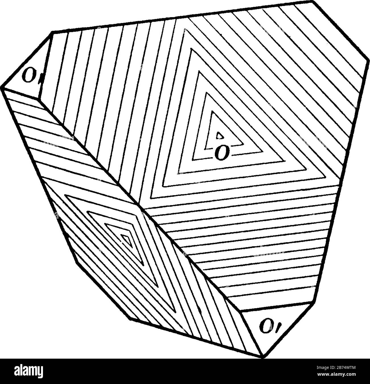 This diagram represents Sphalerite, vintage line drawing or engraving ...
