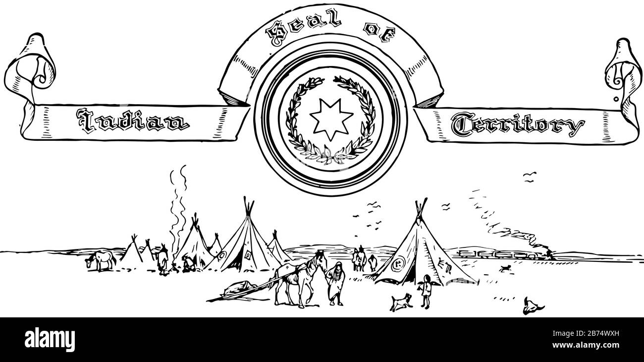 The United States seal of Native American Territory, this seal has ...