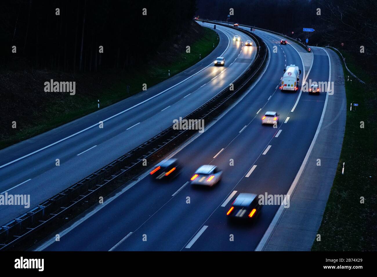 Top view shot of the road full of cars during the evening Stock Photo ...