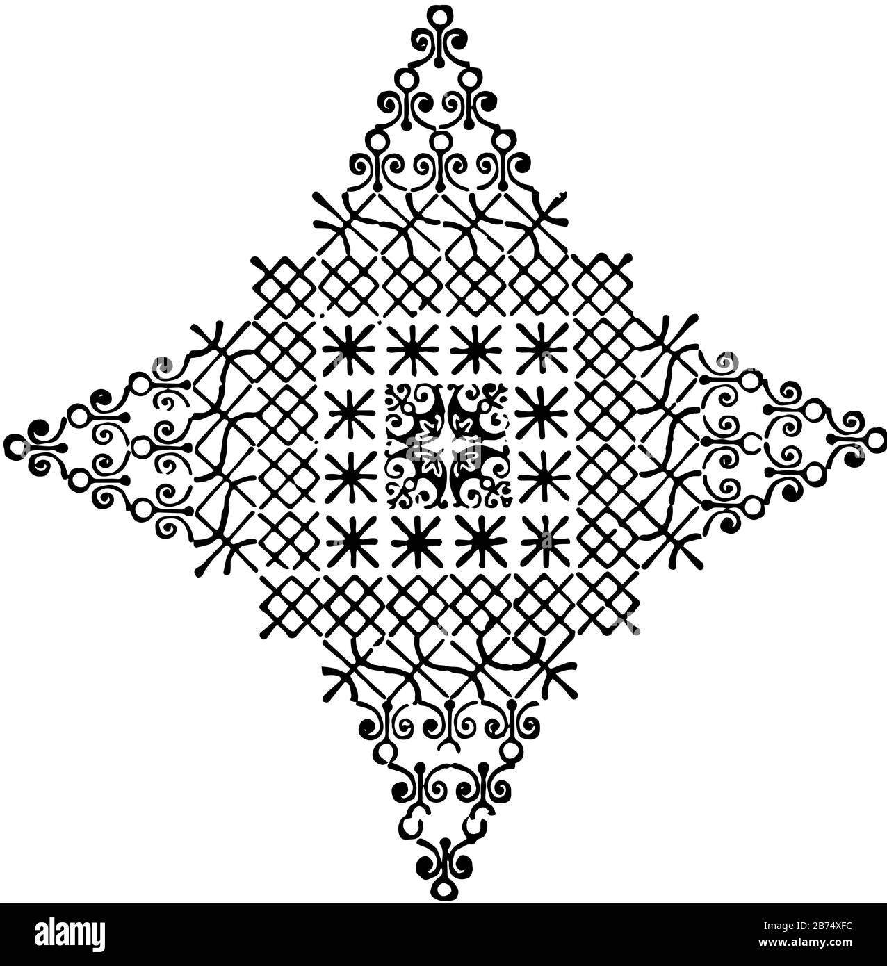 Doodad is a traditional design, vintage line drawing or engraving Stock ...