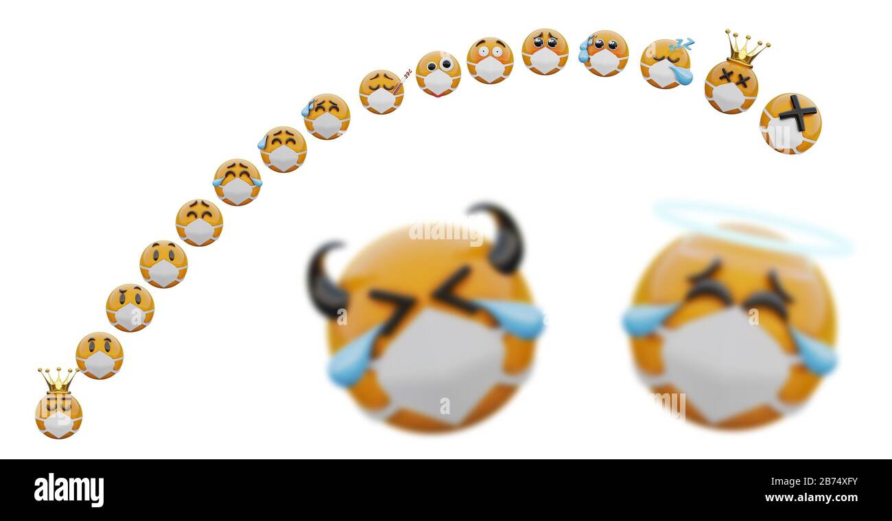 Coronavirus : CoV infographics elements, emoji face in medical mask are ...
